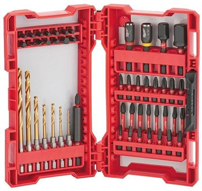 50 Piece Impact Drill & Drive Set, 1/4" Shank, 1" & 2" Bit Lengths, Steel