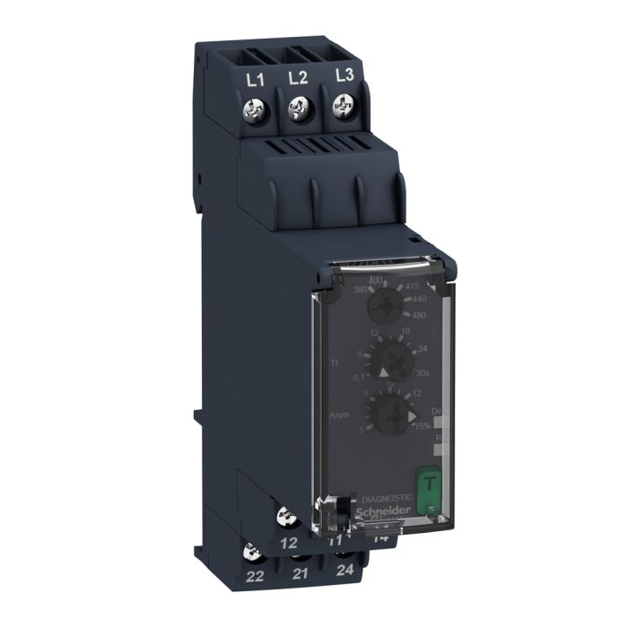 Modular 3 Phase Supply Control Relay, Harmony, 5a, 2co, 380...480V Ac