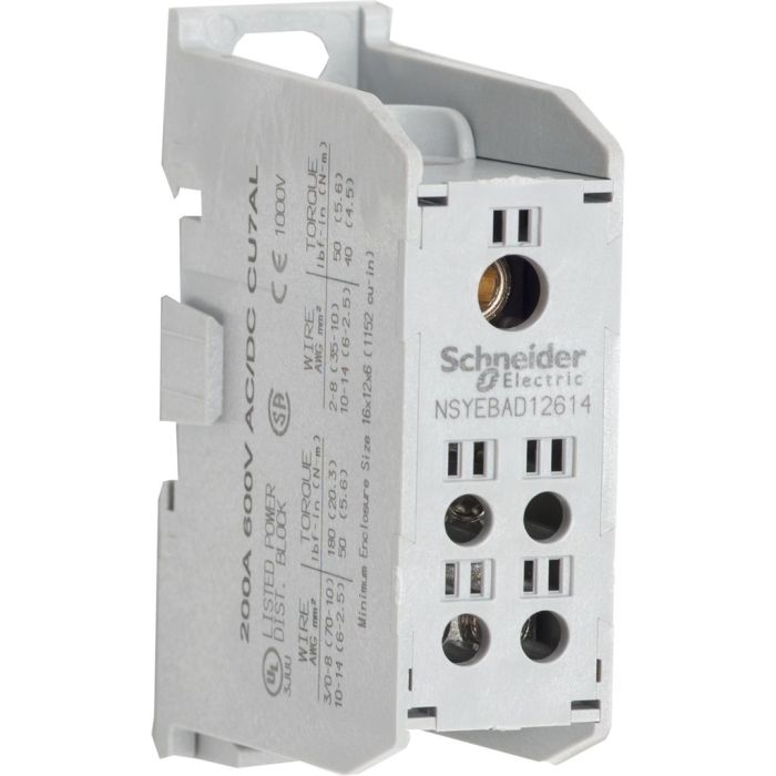 Enclosed Power Distribution Block - CU Lug, Line 1, Load 4, 600 VAC 200 ...