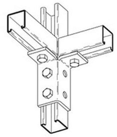 Six Hole Double Corner Connection, Zinc Plated, Channel Used on; 1-5/8 ...