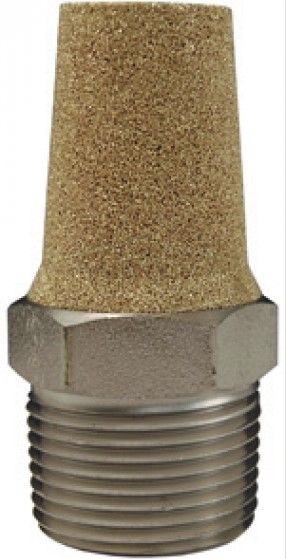 Conical Air Muffler - 1/2 Inch Male NPT - Sintered Bronze