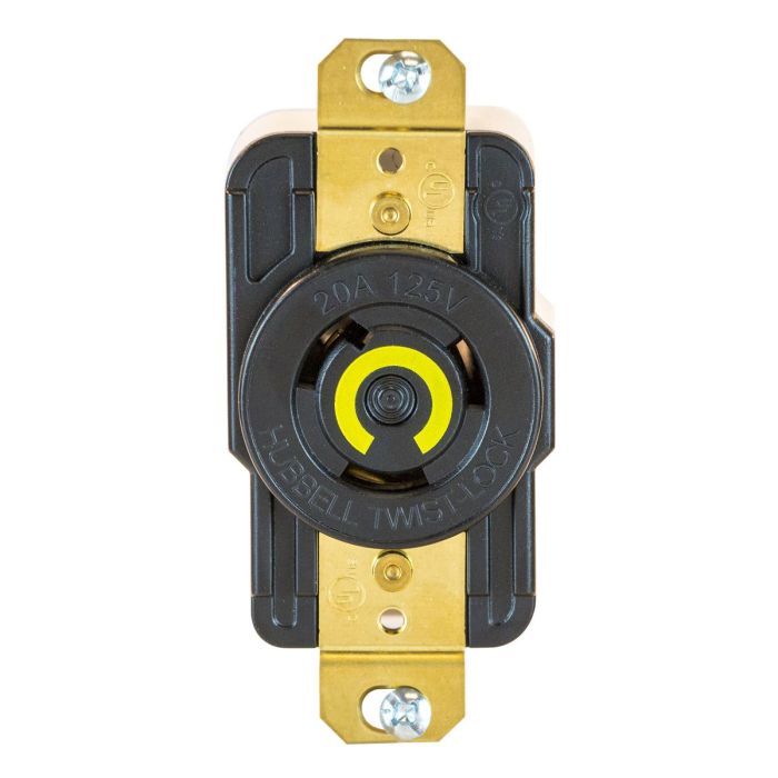 Twist-Lock Edge Receptacle with Spring Termination, 20A, 125V, L5-20R ...