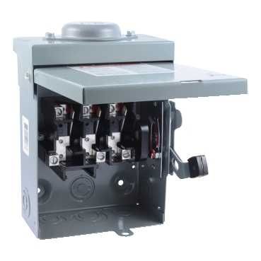 60 Amp 240 Volt 3 Pole Non-Fusible NEMA 3R Raintight Safety Switch ...