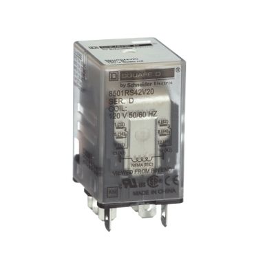 Plug In Relay, Type R, Miniature, 1 Hp At 277 Vac, 15a Resistive At 120 ...