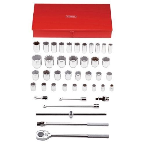 Proto J55106 3/4 Inch Drive SAE 42 Piece 6 & 12 Point Combination ...