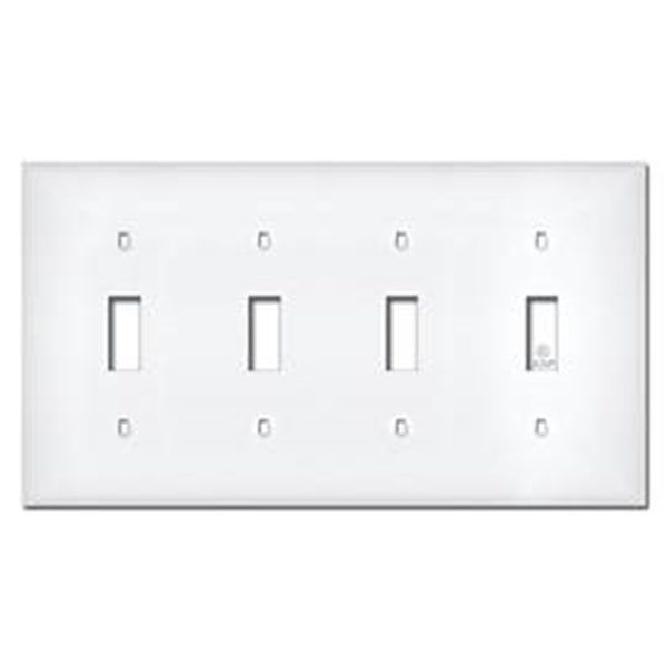 Mulberry 75074 4 Gang White Wrinkle Cold Rolled Steel Wall Plate