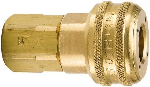 Parker B35 3/8 Inch Push-To-Connect X 3/8 Inch FNPT 300 PSI Brass Quick ...