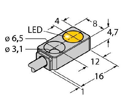 Turck 1614001 Rectangular Non Metal Inductive Proximity Sensors ...